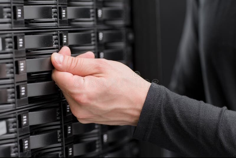 It Consultant Maintain Large SAN Array in Datacenter Stock Photo ...