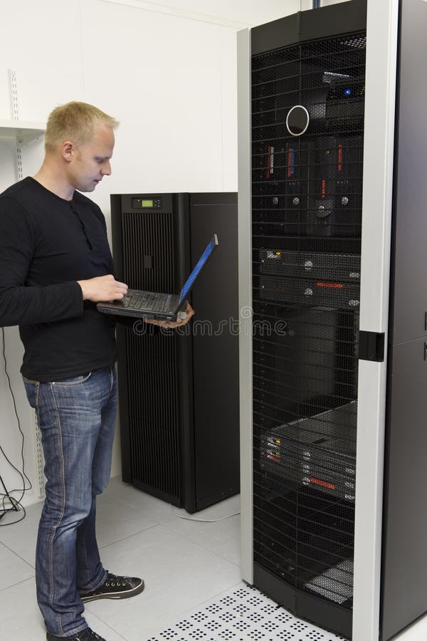 It Consultant Monitoring Datacenter Stock Photo - Image of data ...