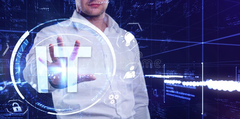 It Consultant Presenting Tag Cloud about Information Technology Stock ...