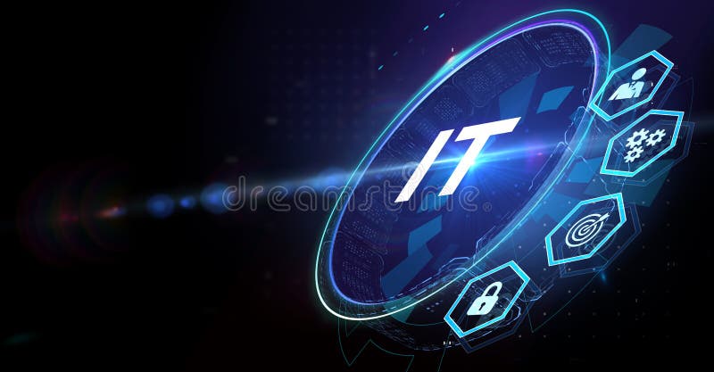 It Consultant Presenting Tag Cloud about Information Technology. 3d ...