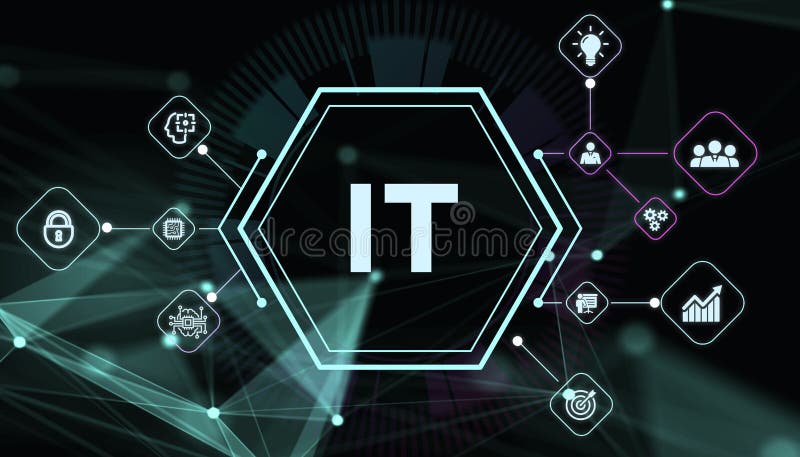 It Consultant Presenting Tag Cloud about Information Technology. 3d ...