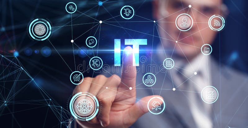 It Consultant Presenting Tag Cloud about Information Technology Stock ...