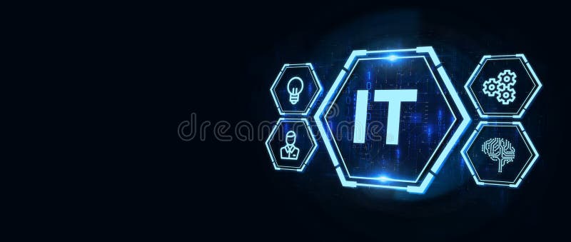 It Consultant Presenting Tag Cloud about Information Technology. 3d ...