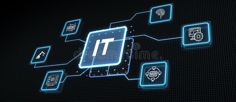 It Consultant Presenting Tag Cloud about Information Technology. 3d ...