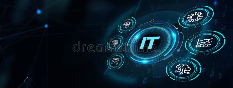 It Consultant Presenting Tag Cloud about Information Technology. 3d ...