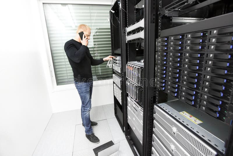 It Consultant Solving Problem with Support in Datacenter Stock Photo ...