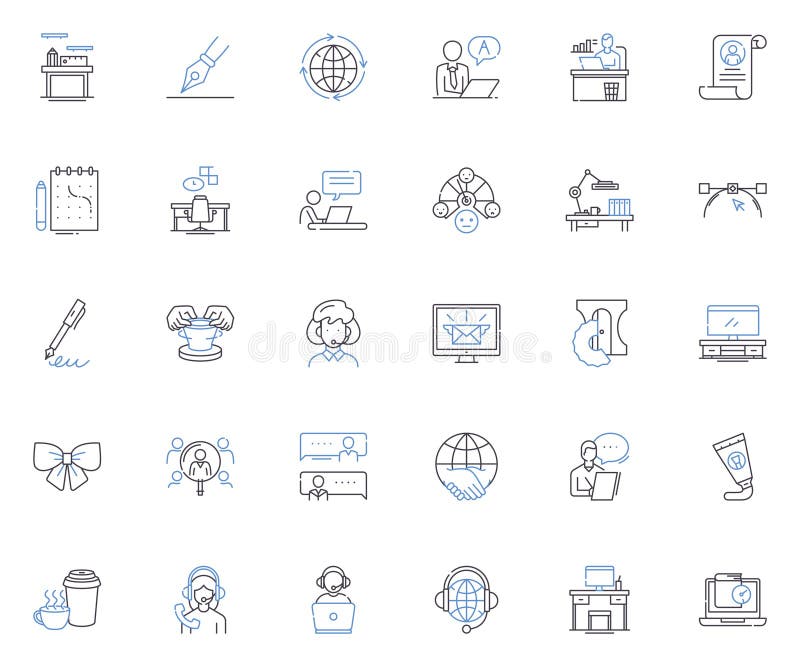 Consultant Work Line Icons Collection. Analysis, Strategy, Planning ...