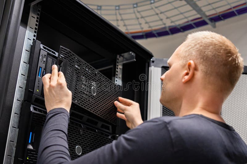 It Consultant Working with Servers in Large Enterprise Datacenter Stock ...