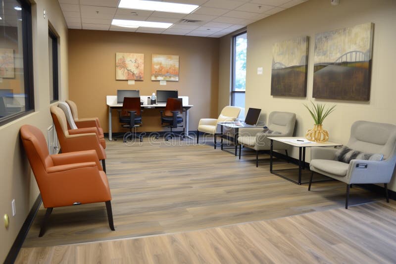 Consultation Area with Comfy Chairs and Sample Office Setups Stock ...