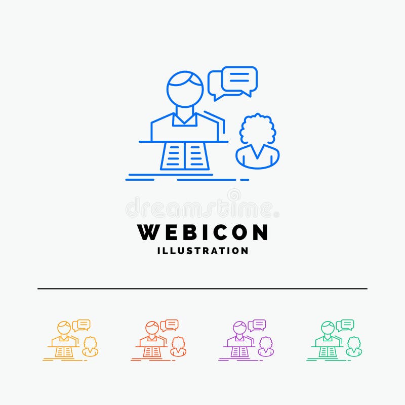 Consultation, Chat, Answer, Contact, Support 5 Color Line Web Icon ...