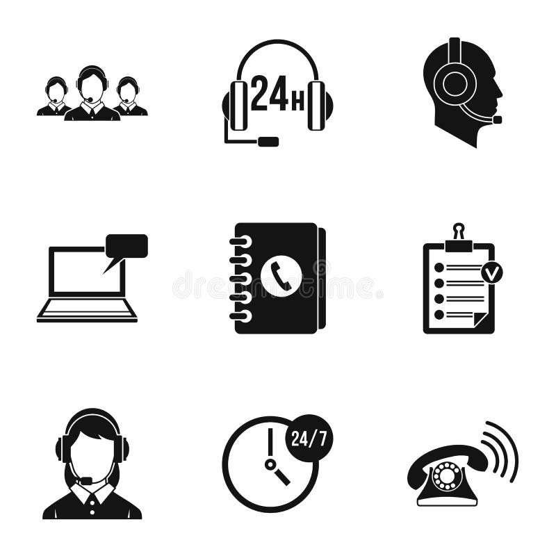 Consultation Icons Set, Simple Style Stock Vector - Illustration of ...