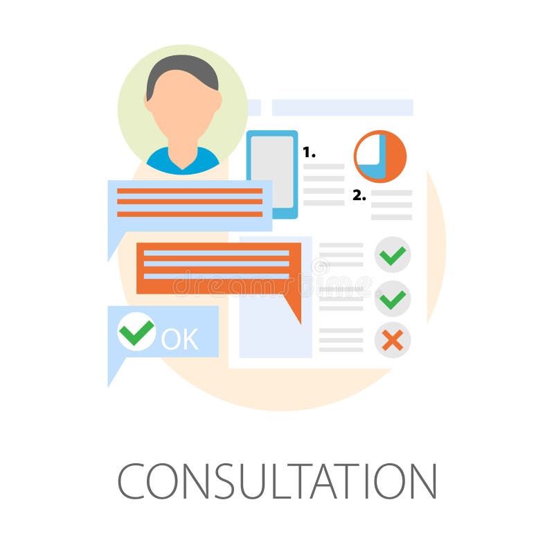 Consultation Modern Devices Technology Development Stage Isolated Icon ...