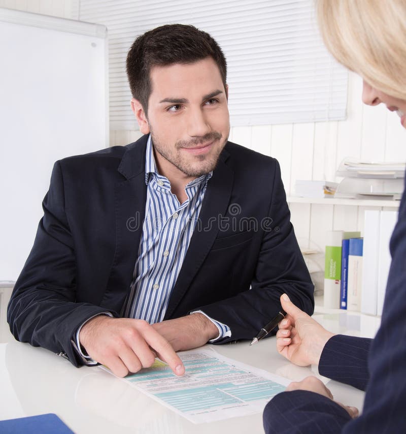 Consultation at Office between Consultant and Customer. Stock Photo ...