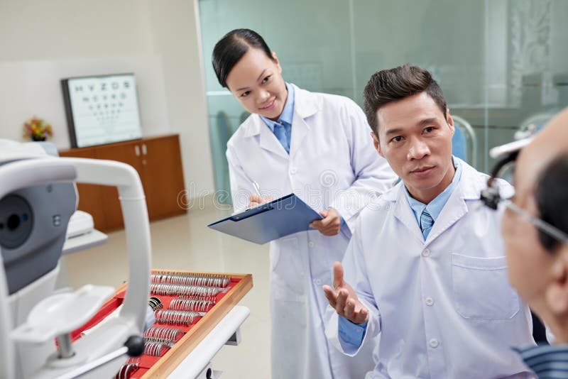 Consultation of Ophthalmologist Stock Photo - Image of diagnostic ...