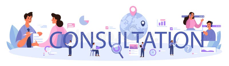 Consultation Typographic Header. Research and Recommendation Stock ...