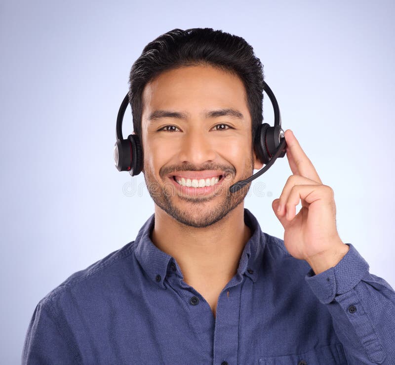 Consulting, Call Center and Smile with Portrait of Man for Customer ...