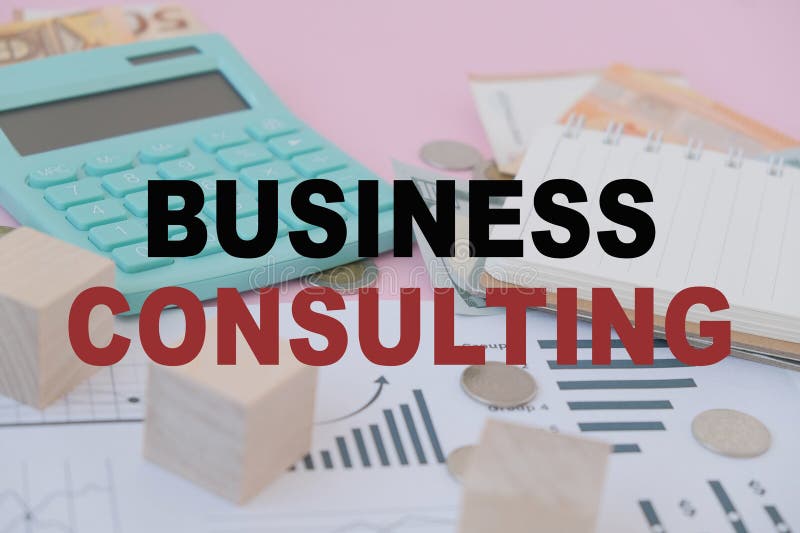 Consulting Chart with Business Elements on Blackboard Stock Illustration - Illustration of ...