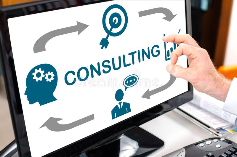 Consulting Concept on a Computer Monitor Stock Image - Image of ...