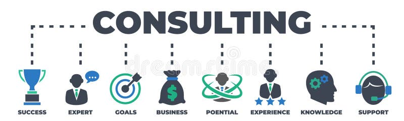CONSULTING Concept with Icons and Signs Stock Vector - Illustration of ...