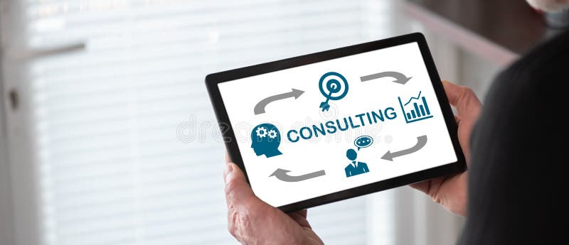 Consulting Concept on a Tablet Stock Photo - Image of tablet, expert ...