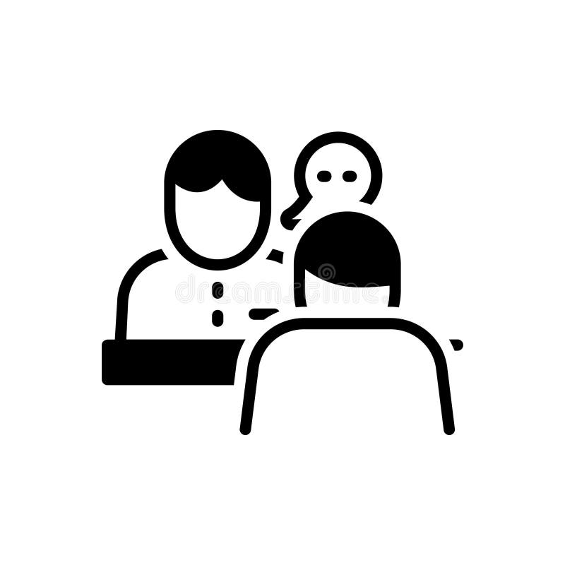 Black Solid Icon for Consulting, Consultant and Opinion Stock Vector ...