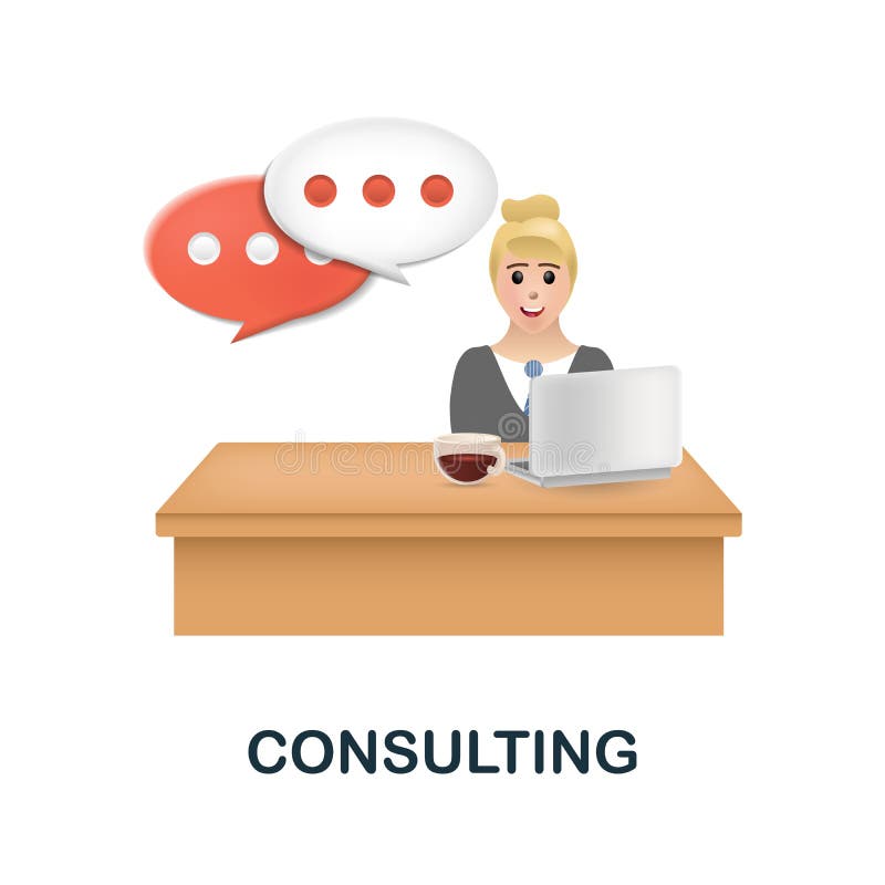 Consulting Icon. 3d Illustration from Customer Support Collection Stock ...
