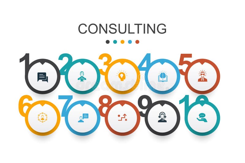 Consulting Infographic 10 Steps Circle Stock Vector - Illustration of ...