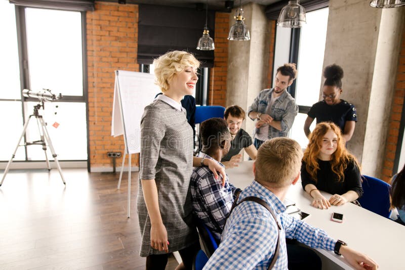 Consulting Office Room. Office Workers are Meaning Business Stock Photo ...