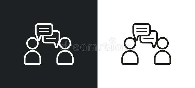 Consulting Outline Icon in White and Black Colors. Consulting Flat ...