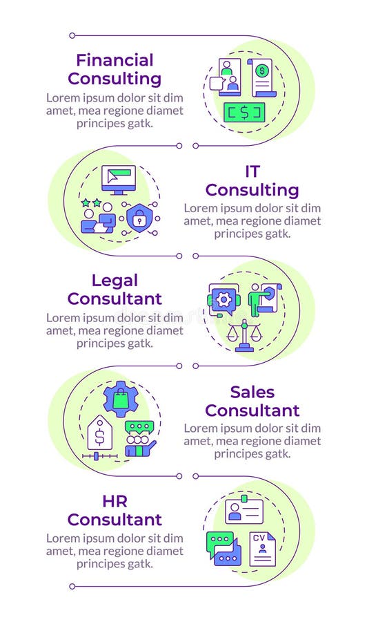Consulting Services Fields Infographic Vertical Sequence Stock ...
