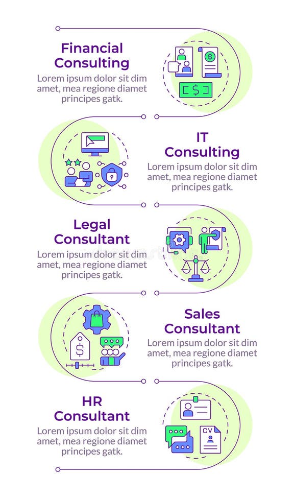 Consulting Services Fields Infographic Vertical Sequence Stock ...