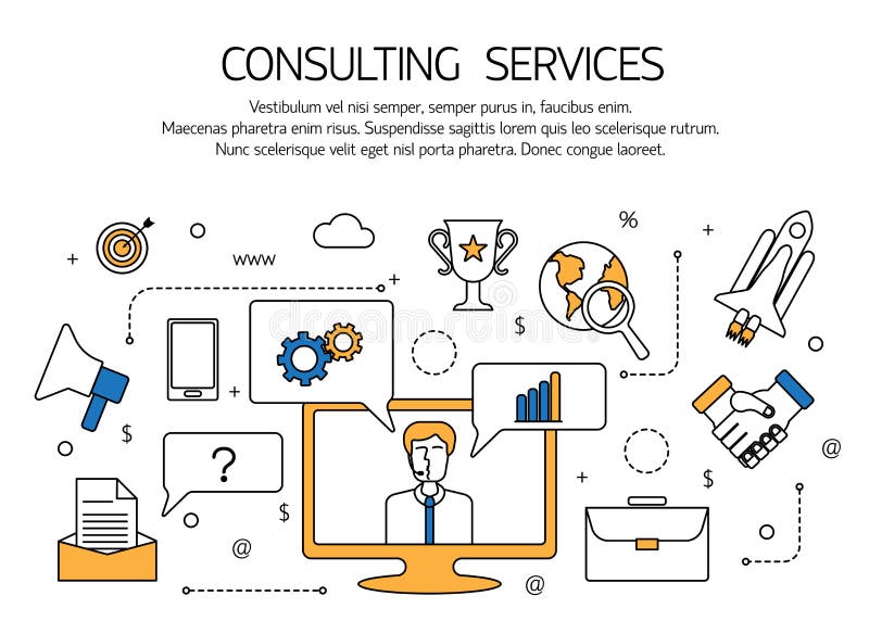 Consulting Services Outline Concept, Technical Stock Vector ...