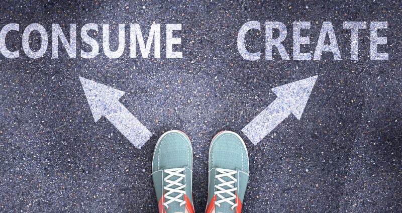 Consume less Create Calligraphy Quote Lettering Stock Illustration ...