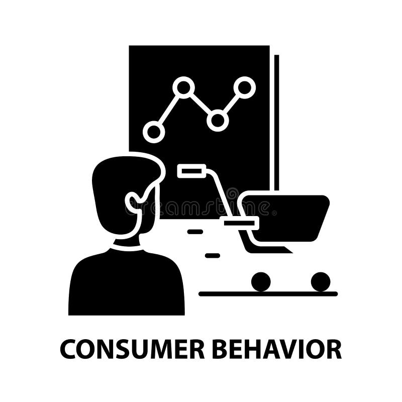 Consumer Behavior Analytics Icon, Black Vector Sign with Editable ...