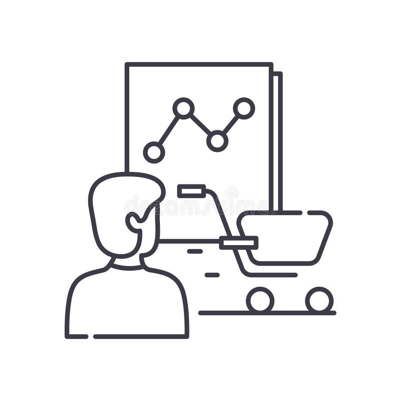 Consumer Learning Icon, Linear Isolated Illustration, Thin Line Vector ...