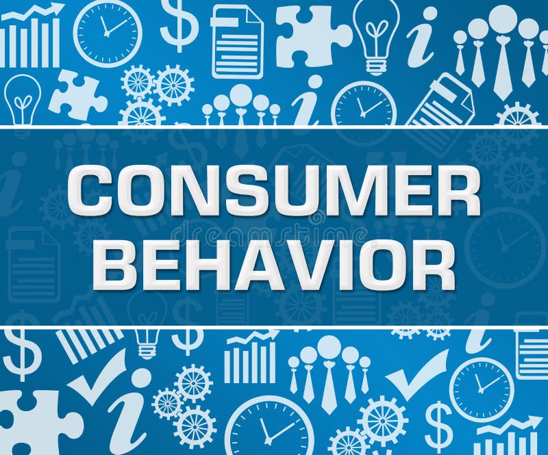 Consumer Behavior Business Symbols Texture Blue Background Square Stock ...