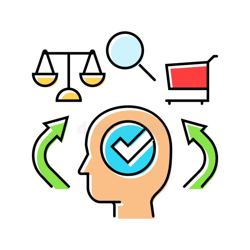 Consumer Behavior Color Icon Vector Illustration Stock Illustration ...