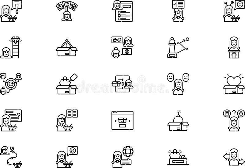 Consumer Behavior Icons Collection is a Vector Illustration with ...