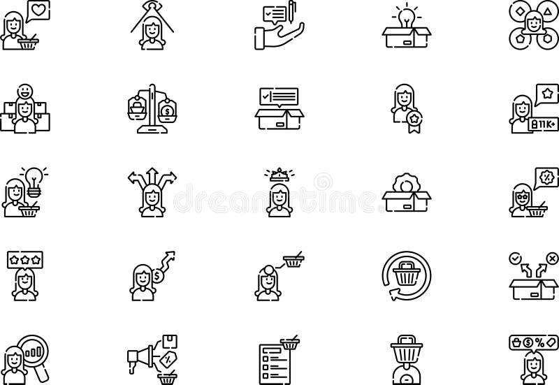 Consumer Behavior Icons Collection is a Vector Illustration with ...