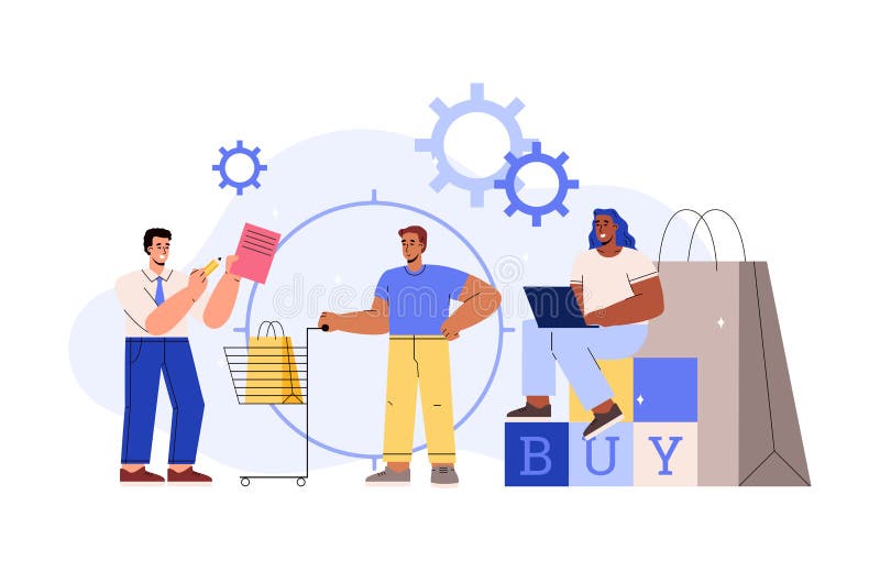 Consumer Behaviour Abstract Metaphor - Flat Vector Illustration ...