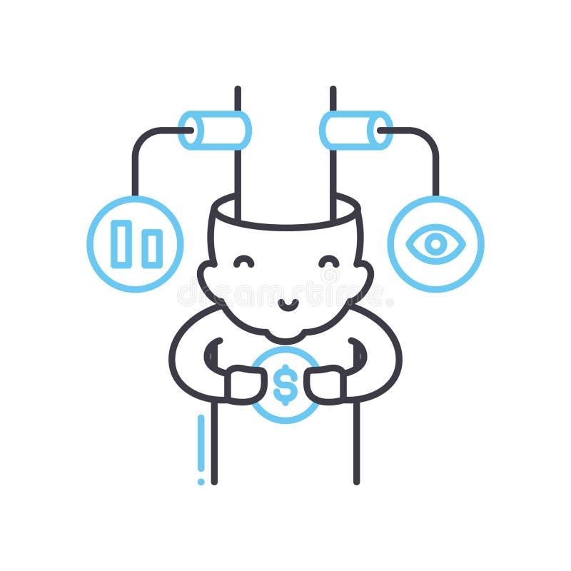 Consumer Behaviour Line Icon, Outline Symbol, Vector Illustration ...