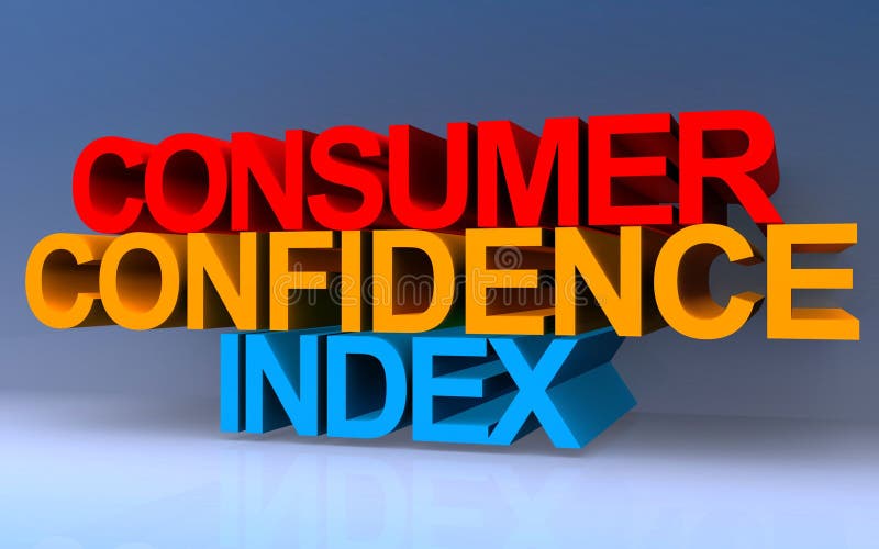 Consumer Confidence Index on Blue Stock Illustration - Illustration of ...