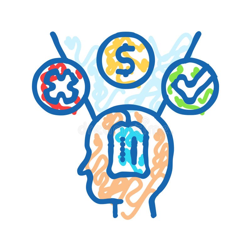 Consumer Decision Making Consumer Behavior Icon Doodle Illustration ...