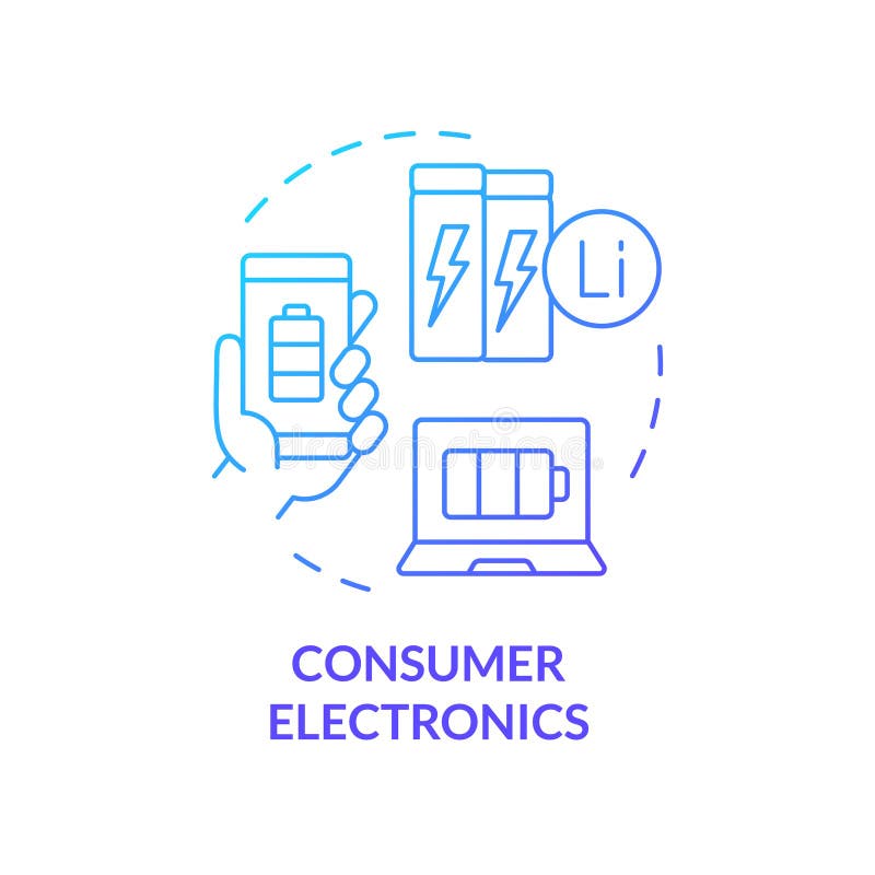Consumer Electronics Blue Gradient Concept Icon Stock Vector ...