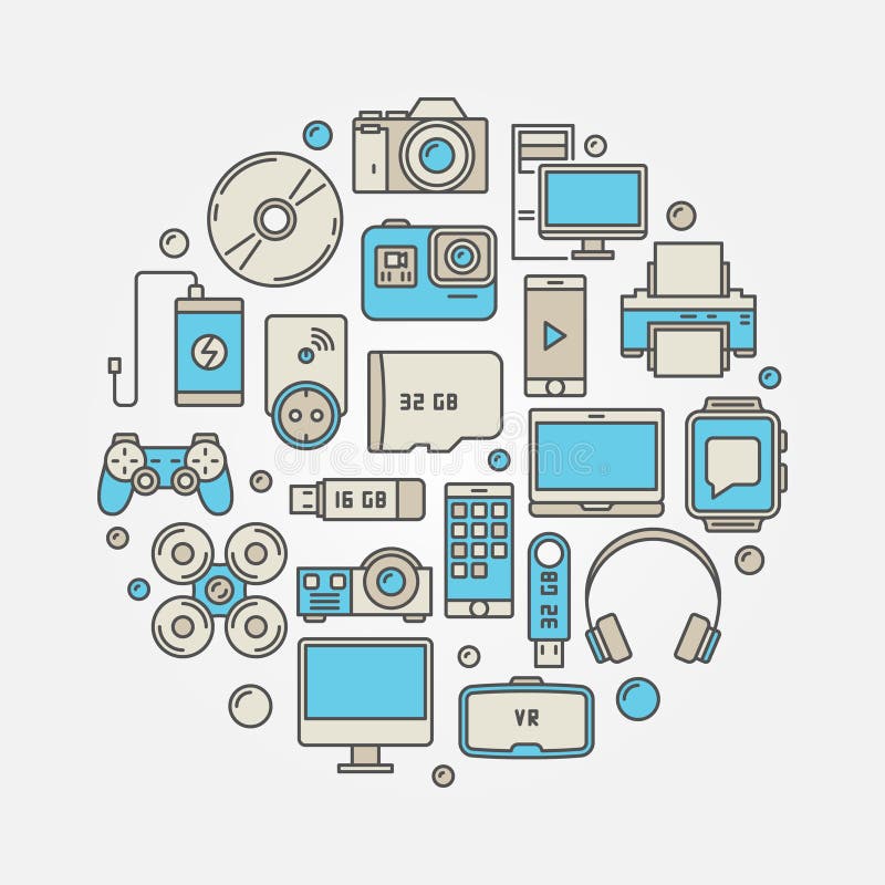 Consumer Electronics and Gadgets Illustration Stock Vector ...