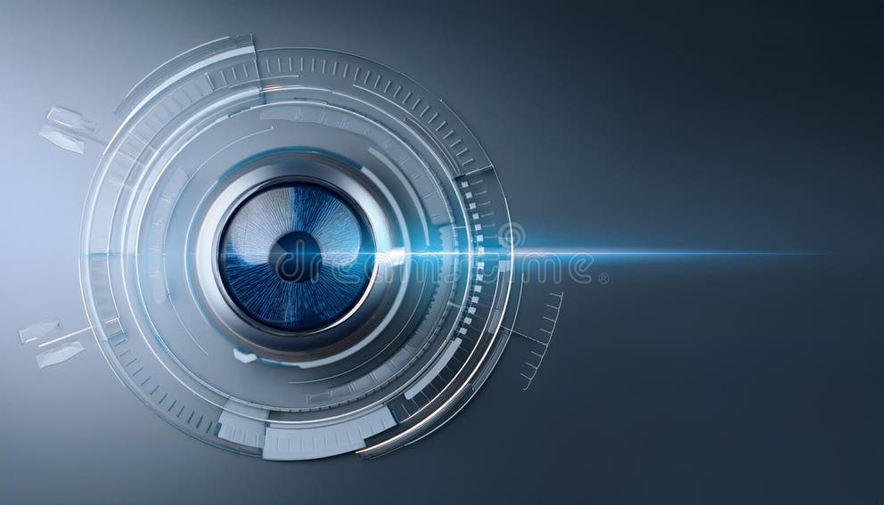 Consumer Future and Technology Concepts: Biometric Security System, Futuristic Retina Scan ...