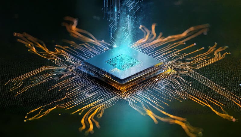 Consumer Future and Technology Concepts: Quantum Computing Concept, Glowing Circuits and ...