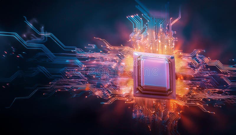 Consumer Future and Technology Concepts: Quantum Computing Concept, Glowing Circuits and ...