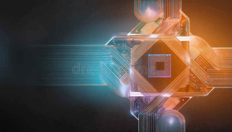 Consumer Future and Technology Concepts: Quantum Computing Concept, Glowing Circuits and ...