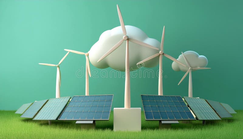 Consumer Future and Technology Concepts: Renewable Energy Concept, Smart Grid Powered by AI ...